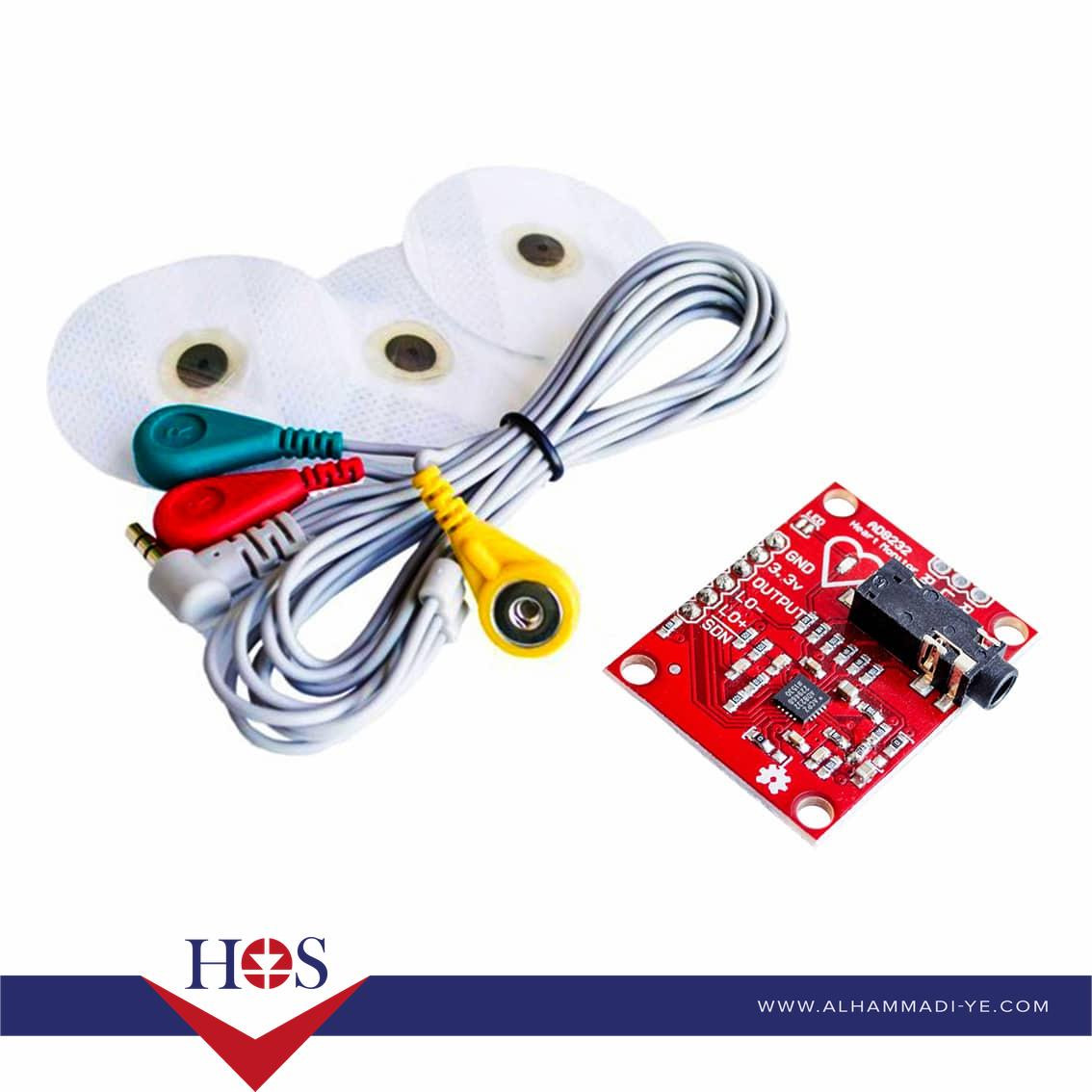 Ecg module AD8232 ecg measurement pulse heart ecg monitoring sensor module kit حساس نبضات القلب ...